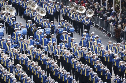 Marching Band Moves Down Parade Route Editorial Stock Photo - Stock ...