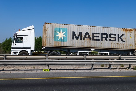 Truck Maersk Logo Semitrailer Seen On Editorial Stock Photo - Stock ...
