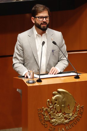 President Chile Gabriel Boric Speaks During Editorial Stock Photo ...