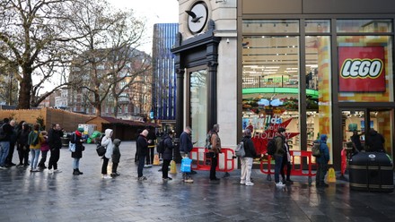 Shoppers Queue Outside Lego Store Leicester Editorial Stock Photo ...