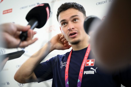 Switzerlands Midfielder Fabian Rieder Speaks Journalists Editorial ...
