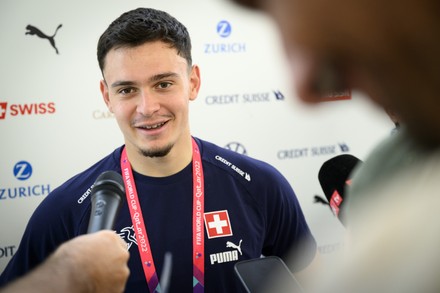 Switzerlands Midfielder Fabian Rieder Speaks Journalists Editorial ...