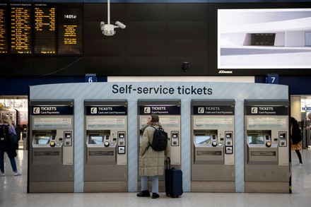 Passenger Uses Selfservice Ticket Vending Machine Editorial Stock Photo ...
