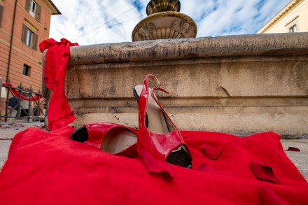 Red Shoes Symbolising Fight Against Violence Editorial Stock Photo ...