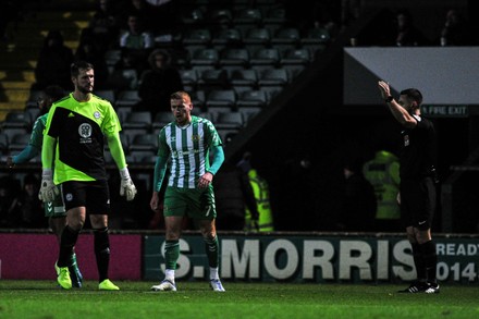 Referee Aaron Jackson Gives Matt Worthington Editorial Stock Photo ...