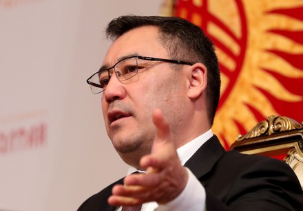 Kyrgyzstans President Sadyr Japarov Delivers Speech Editorial Stock ...