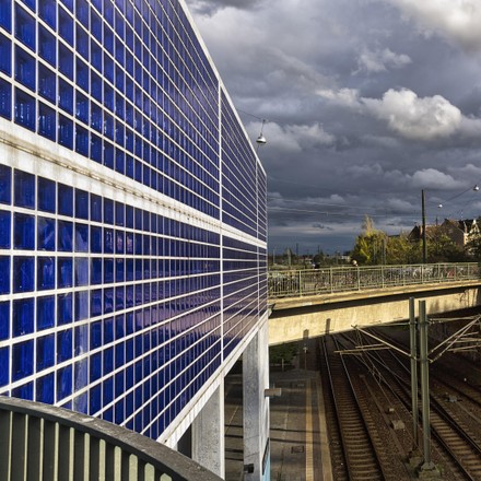 Station Building Made Blue Glass Blocks Editorial Stock Photo - Stock ...