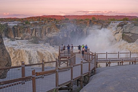 Western Tourists Watching Waterfall Viewing Platform Editorial Stock ...