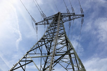 Highvoltage Pylon Service Ladder Editorial Stock Photo - Stock Image ...