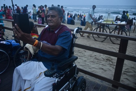 Physically Challenged Person Takes Selfie Photograph Editorial Stock ...