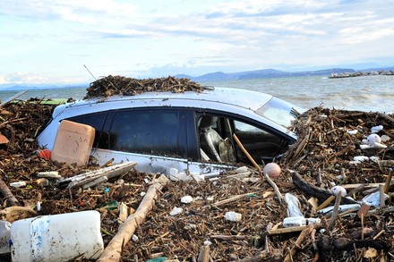 Cars Destroyed On Beach After Violent Editorial Stock Photo - Stock ...