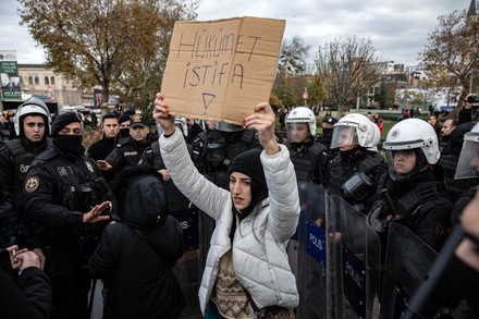 Demonstrator Holds Placard Expressing Her Opinion Editorial Stock Photo ...