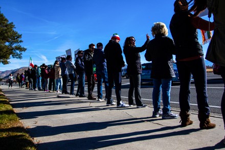 Protesters Line On Street During Demonstration Editorial Stock Photo ...