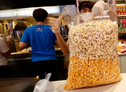Cinema Workers Scoop Popcorn Into Containers Editorial Stock Photo ...