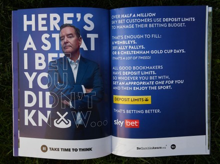 Sky Bet Advert Match Programme Editorial Stock Photo - Stock Image ...