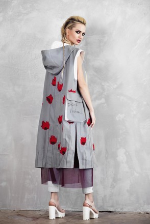 Creative Unusual Blond Girl Designer Clothes Editorial Stock Photo ...