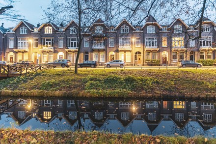 Night View Illuminated Houses Utrecht Traditional Editorial Stock Photo ...