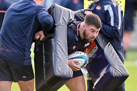 Edinburghs Harri Morris During Training Visual Editorial Stock Photo ...