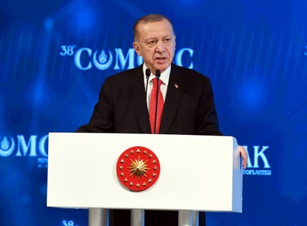 Turkish President Recep Tayyip Erdogan Speaks Editorial Stock Photo ...