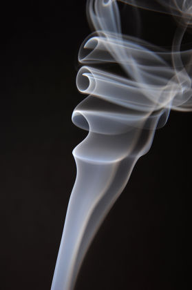 Curling Smoke Makes Scrolls Curves Against Editorial Stock Photo ...