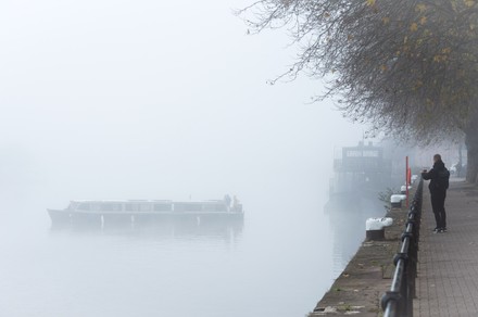 Narrow Boat Seen Surrounded By Fog Editorial Stock Photo - Stock Image ...