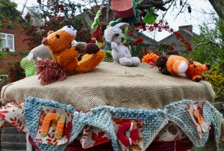 Nature Post Box Topper Complete Knitted Editorial Stock Photo - Stock ...