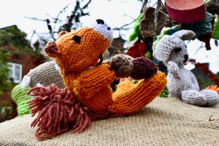 Nature Post Box Topper Complete Knitted Editorial Stock Photo - Stock ...