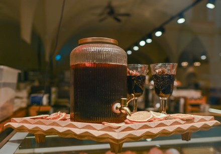 Mulled Wine On Display Restaurant Krakows Editorial Stock Photo - Stock ...
