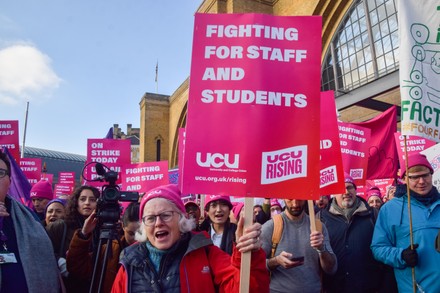 Protester Holds Ucu Strike Placard During Editorial Stock Photo - Stock ...