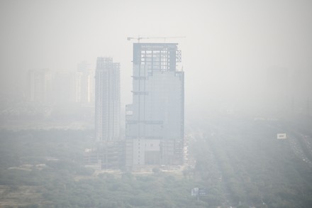 View Skyscrapers Engulfed Dense Smog Amid Editorial Stock Photo - Stock ...
