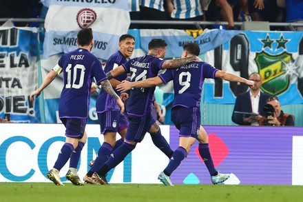 Julian Alvarez Enzo Fernandez Celebration During Editorial Stock Photo ...