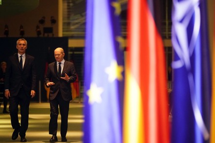 German Chancellor Olaf Scholz R Nato Editorial Stock Photo - Stock ...