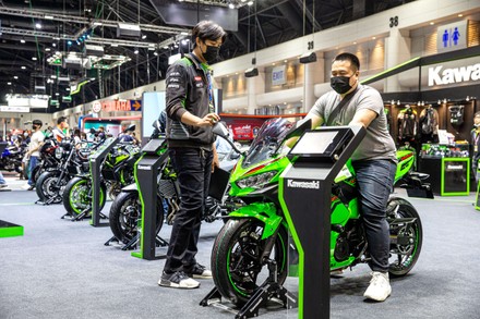 Man Tries Motorcycle During Thailand International Editorial Stock ...