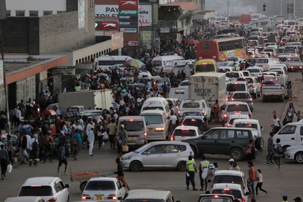 Heavy Traffic Commuters Line Street During Editorial Stock Photo ...