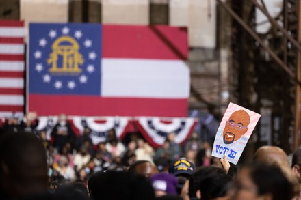 Supporters Signs Illustrated Face Democratic Senator Editorial Stock ...