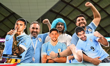 Fans Uruguay Pose Cardboard Cutouts Depicting Editorial Stock Photo ...