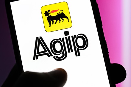 This Photo Illustration Agip Logo Seen Editorial Stock Photo - Stock ...
