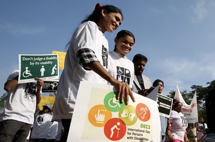 People Disabilities Hold Placards During Campaign Editorial Stock Photo ...