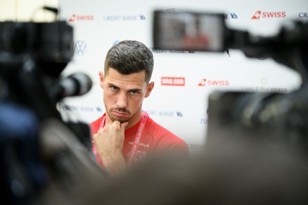 Switzerlands Midfielder Remo Freuler Reacts During Editorial Stock ...