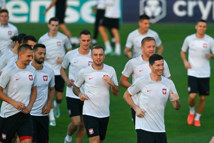 Poland Captain Robert Lewandowski 2r Teammates Editorial Stock Photo ...