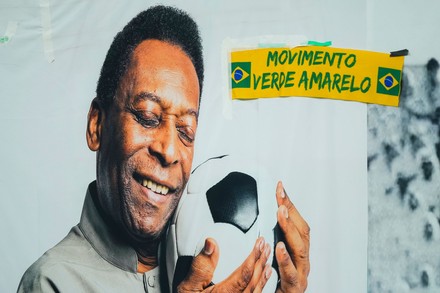 Brazilian Fans Put Out Pele Banner Editorial Stock Photo - Stock Image ...