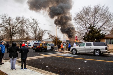 Police Block Roads Around Structure Fire Editorial Stock Photo - Stock ...