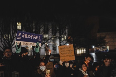 Protester Seen Holding Urumqi Middle Road Editorial Stock Photo - Stock ...