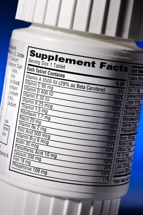 Multi Vitamins Supplements Label Editorial Stock Photo - Stock Image ...