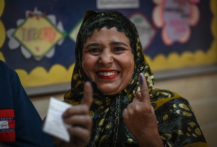 Women Shows Her Inked Finger After Editorial Stock Photo - Stock Image ...