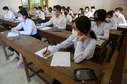 Cambodian Students Sit Room Prior Grade Editorial Stock Photo - Stock ...