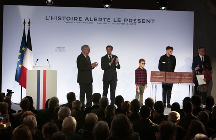 French President Emmanuel Macron Delivers Speech Editorial Stock Photo ...