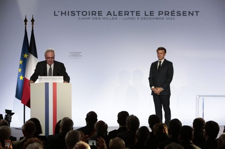 French President Emmanuel Macron Delivers Speech Editorial Stock Photo ...