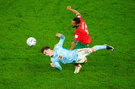 Romain Saiss Morocco Challenges Ferran Torres Editorial Stock Photo ...