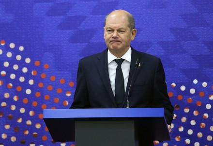 German Chancellor Olaf Scholz Addresses Media Editorial Stock Photo ...